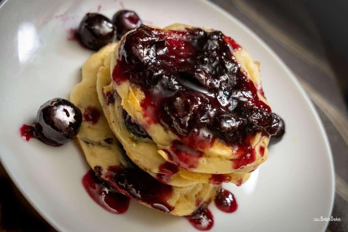 Blueberry and Maple Syrup Pancakes - Ellas Better Bakes