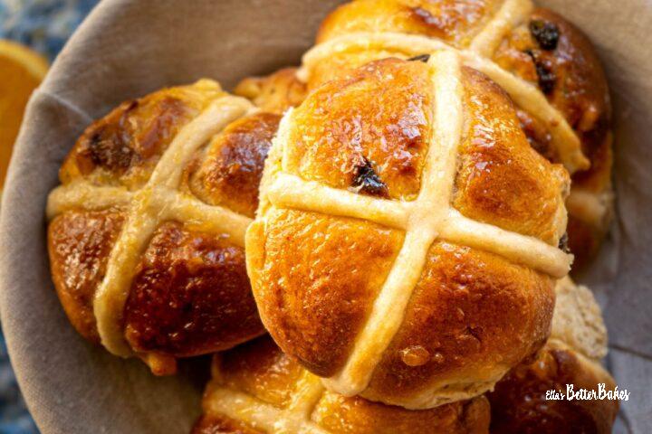 Brioche Hot Cross Buns - Ellas Better Bakes